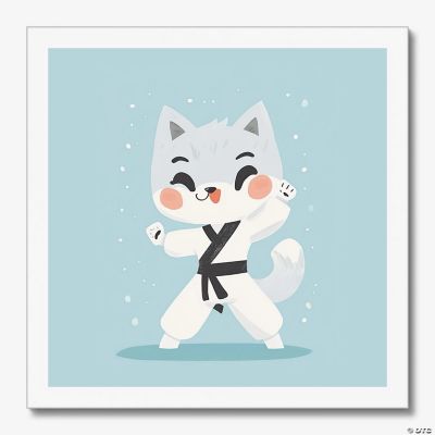 Wade the Warrior Wolf White Framed Canvas by Dancing Littles Jungle ...