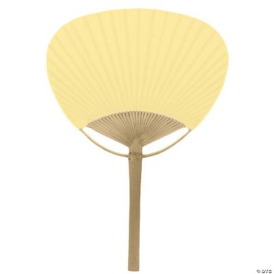 12-PK Light Yellow Paper Paddle Fans | Oriental Trading