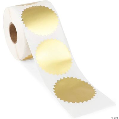 500-Piece Round Metallic Gold 2-inch Mailing Labels Stickers Roll ...