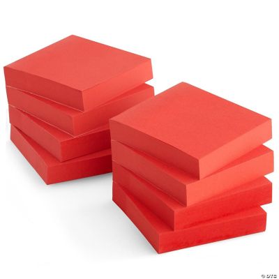 8 Pack Bright Red Sticky Notes with 100 Sheets Per Pad for Daily Memos ...