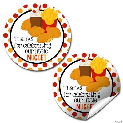 Our Little Nugget Birthday Party Thank You Sticker Labels by ...