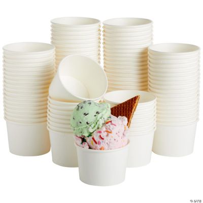 100 Pack Disposable Ice Cream Sundae Cups for Frozen Dessert, Yogurt ...