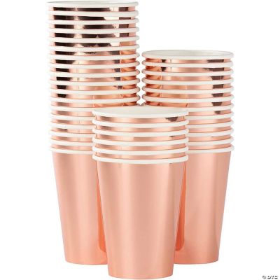 36 Pack Rose Gold Paper Cups Disposable for Wedding, Baby Shower ...