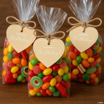 30PK Heart Tags Happy Birthday!, Ivory | Oriental Trading