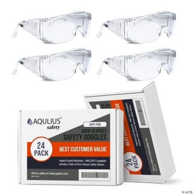 24 Pack Safety Glasses Over Eyeglasses Anti-Fog Crystal Clear Eye Protection - OTG Safety ...