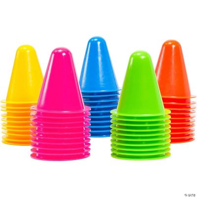 50 Pack Mini Cones for Classroom, Small Sports Markers for Soccer ...