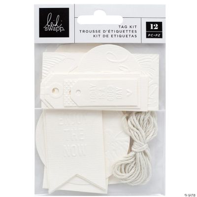Heidi Swapp Art Walk Embossed Tag Kit 12/Pkg-White | Oriental Trading
