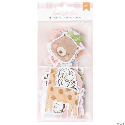 American Crafts Hello Little Girl Ephemera Die-Cuts 78/Pkg-Icons, Gold ...