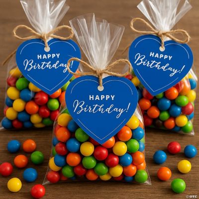 30PK Heart Tags Happy Birthday!, R.Blue | Oriental Trading