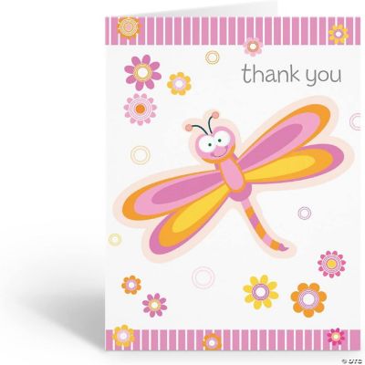 Stonehouse Collection Pink Dragonfly Kids Thank You Note Card - USA ...