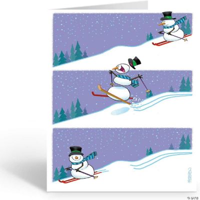 Stonehouse Collection Snow Skiing Christmas Card - Skiing Snowman - 18 ...