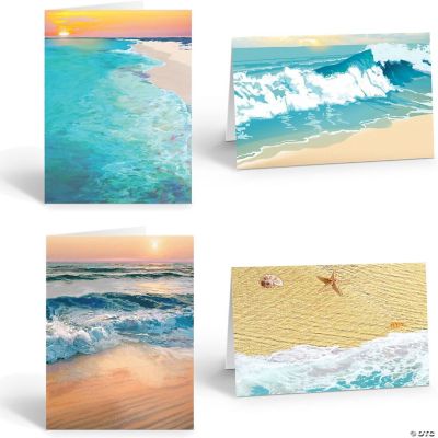 Stonehouse Collection Assorted Beach Note Card Set - Beach Ocean Shore ...