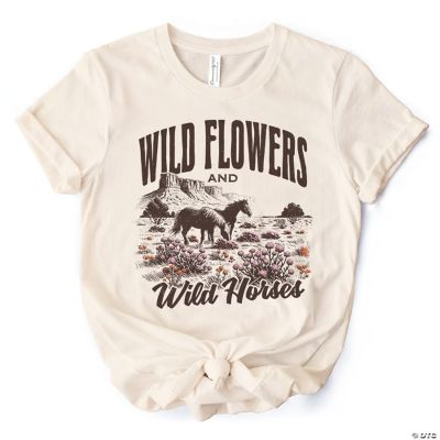 Wild Flowers and Wild Horses T-Shirt, Retro Western Natural Tee for ...