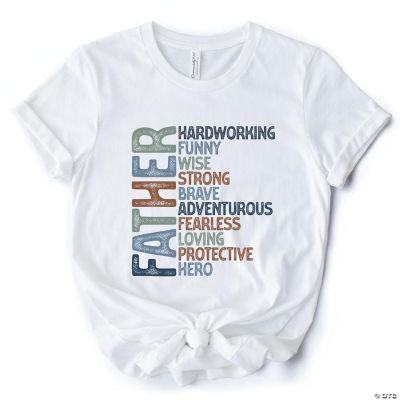 Father Definition T-Shirt, White Inspirational Tee for Hero Dad, Large ...