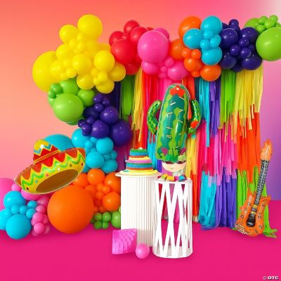 Mexican Fiesta Balloons Arch Kit 131Pcs Sombrero, Cactus & Guitar ...