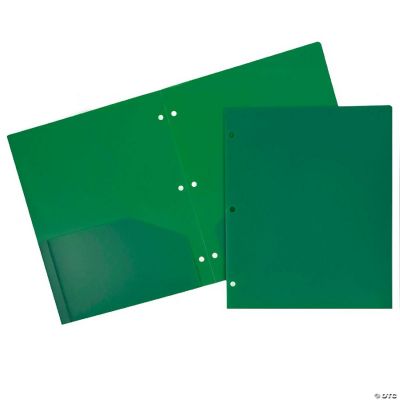 JAM PAPER Heavy Duty Plastic 3 Hole Punch Pocket Folders - Extra Tough ...