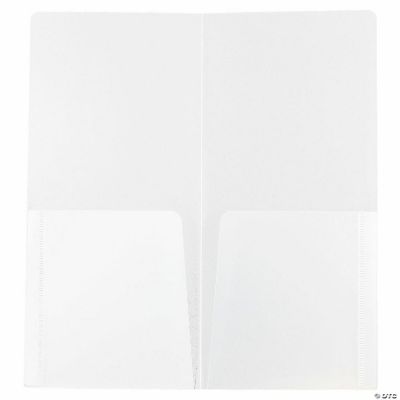 JAM PAPER Heavy Duty Plastic 2 Pocket Mini Folders - Clear - 6/Pack ...