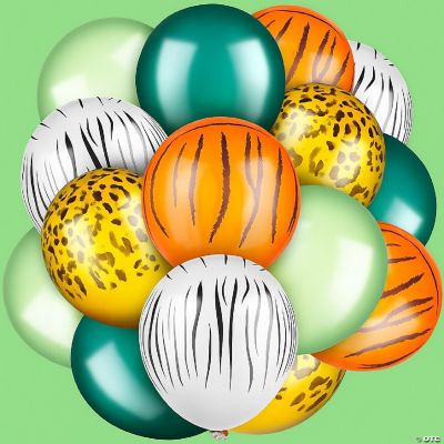 Jungle Animal Balloons 19pcs Animal Print 12” Balloons for Safari or ...