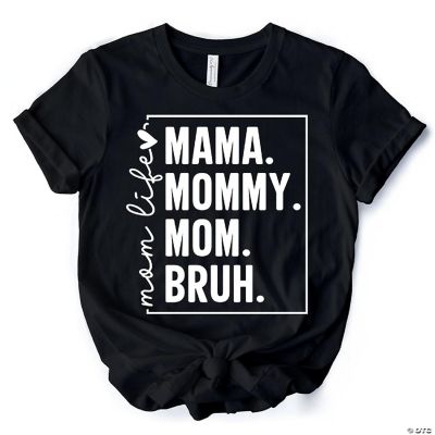 Funny Mom's Life T-Shirt, Black Minimalist Mama Tee for Stylish Mothers ...