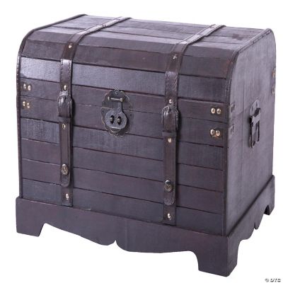 Vintiquewise Antique Style Black Wooden Steamer Trunk, Coffee Table ...