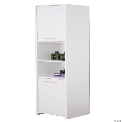 Basicwise 77-Inch White Tall Storage Cabinet with 2 Doors and ...