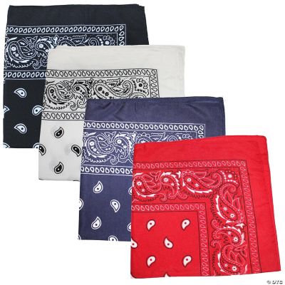 Mechaly Paisley 100% Polyester Unisex Bandanas - 4 Pack (Mixed Colors ...