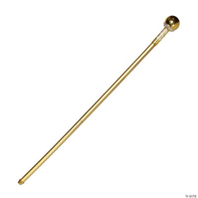 Gold Pimp Cane with Dollar Sign 33 Inch Long Adult Costume Accessory ...