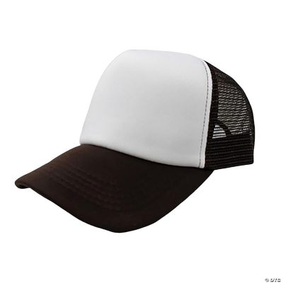 6-Pack Trucker Hat Adjustable Cap (White & Brown) | Oriental Trading