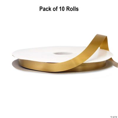 7/8"x100 yard Old Gold Polyester Satin Gift Ribbon | Oriental Trading