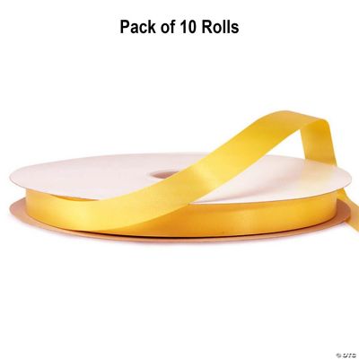 7/8"x100 yard Gold Yellow Polyester Satin Gift Ribbon | Oriental Trading