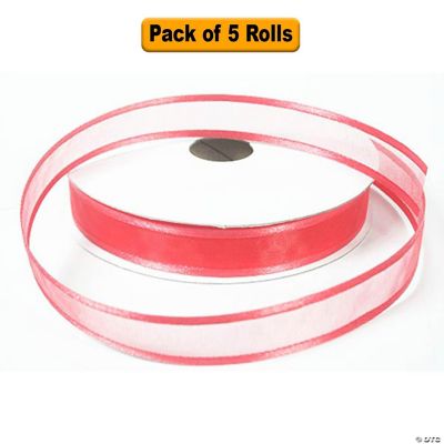 1.5"x25 yards Coral Organza Satin Edge Gift Ribbon | Oriental Trading