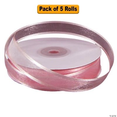 1.5"x25 yards Pink Organza Satin Edge Gift Ribbon | Oriental Trading