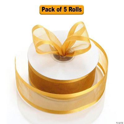 1.5"x25 yards Gold Yellow Organza Satin Edge Gift Ribbon | Oriental Trading