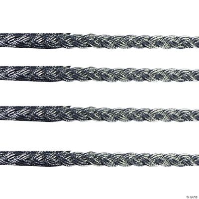 3/8" x 15 Yards Silver with Silver Trims 5 Packs Metallic Braid Trims ...