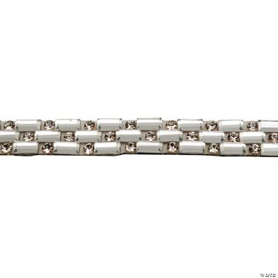 1/4" x 5 Yards Silver Crystal Cluster Iron-On Rhinestone Trim ...