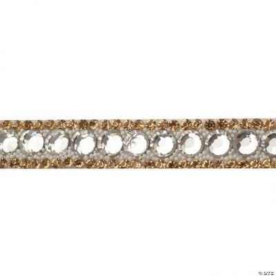 1/4" x 5 Yards Gold Iron-On Rhinestone Seam Trim | Oriental Trading