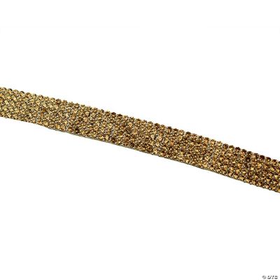 2/5" x 5 Yard Gold Iron-On Crystal Rhinestone Seam Trim | Oriental Trading