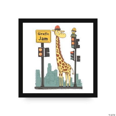 Giraffic Jam Framed Canvas by Dancing Littles Jungle - Size 16x24 Inch ...
