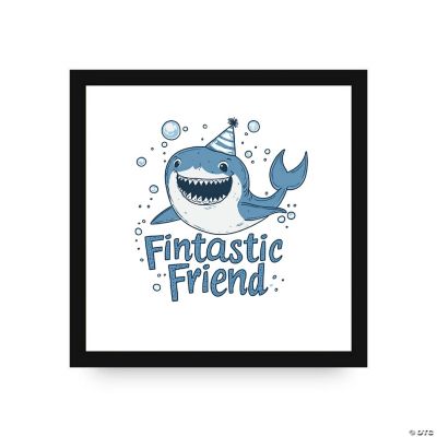 Fintastic Friend Framed Canvas by Dancing Littles Jungle - Size 16x24 ...