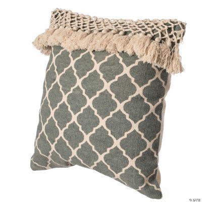DEERLUX 16" Handwoven Cotton Throw Pillow Cover with Ogee Pattern and ...