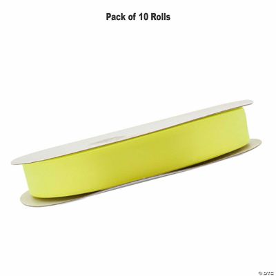7/8"x100 yard Neon Yellow Polyester Satin Gift Ribbon - Pack of 10 ...