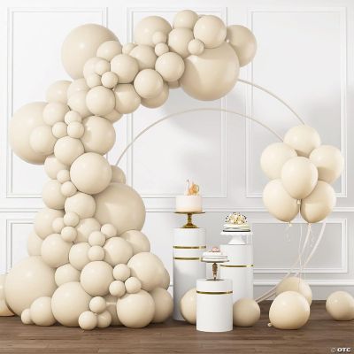 Sand Beige Balloon Kit 102pcs Mixed Size Cream & White Balloons for ...