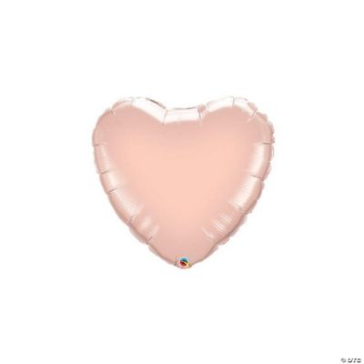 Qualatex - 9" - Rose Gold Heart Foil Balloons | Oriental Trading