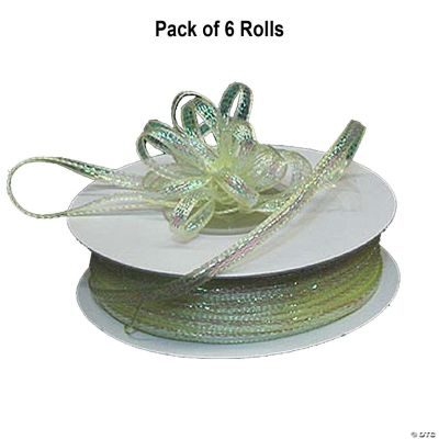 1/4" x 50 Yards Light Yellow Organza Pull Bows Ribbon 6 Rolls Pack ...