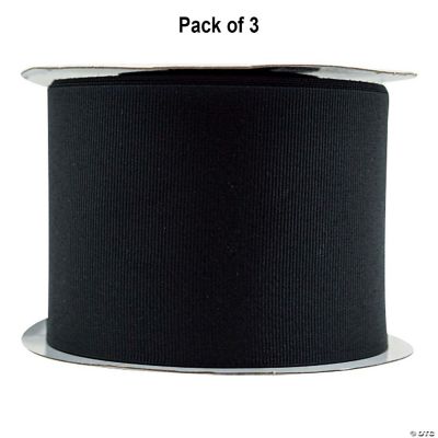 3"x 50 yards Black Polyester Grosgrain Gift Ribbon - Pack of 3 ...