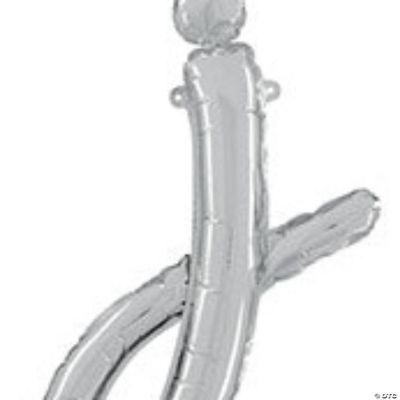 Betallic - 14" - SILVER Foil Balloon Script Letter j | Oriental Trading