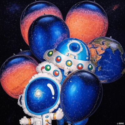 Galaxy Space Balloons 8 pcs for Outer Space Party with Rocket, Planet ...