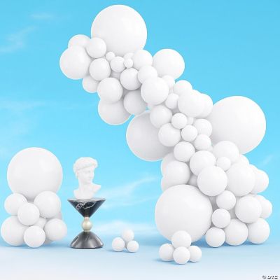 White Balloons in Matte Finish 137 pcs for Birthday, Wedding & Party ...