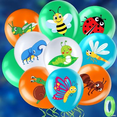 Bug Themed Birthday Balloon Set 45 Piece Reptile and Critter Latex ...