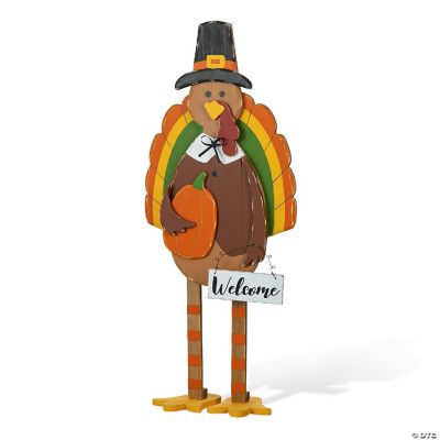 Glitzhome Set of 2 30.25"H Thanksgiving Wooden Turkey Porch Decor ...
